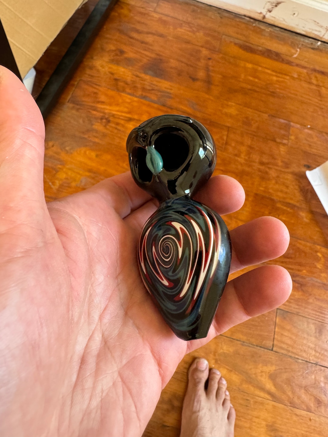 Owl Pipe Double Bowl Pipe Double Bowl Pipe Glow Glass Pipe Owl Pipe Wig ...