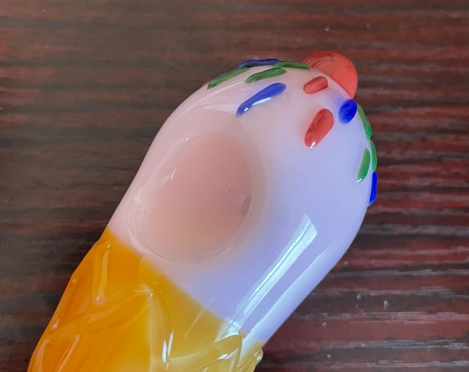 Glass Pipe Ice Cream Cone Hand Pipe Glass Pipes Girly Pink Pipe Unique ...