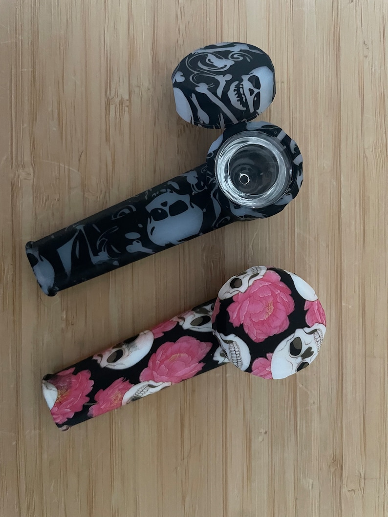 Silicone Pipe for Tobacco Silicone Bowl Pipe Skull Roses Pipe - Etsy