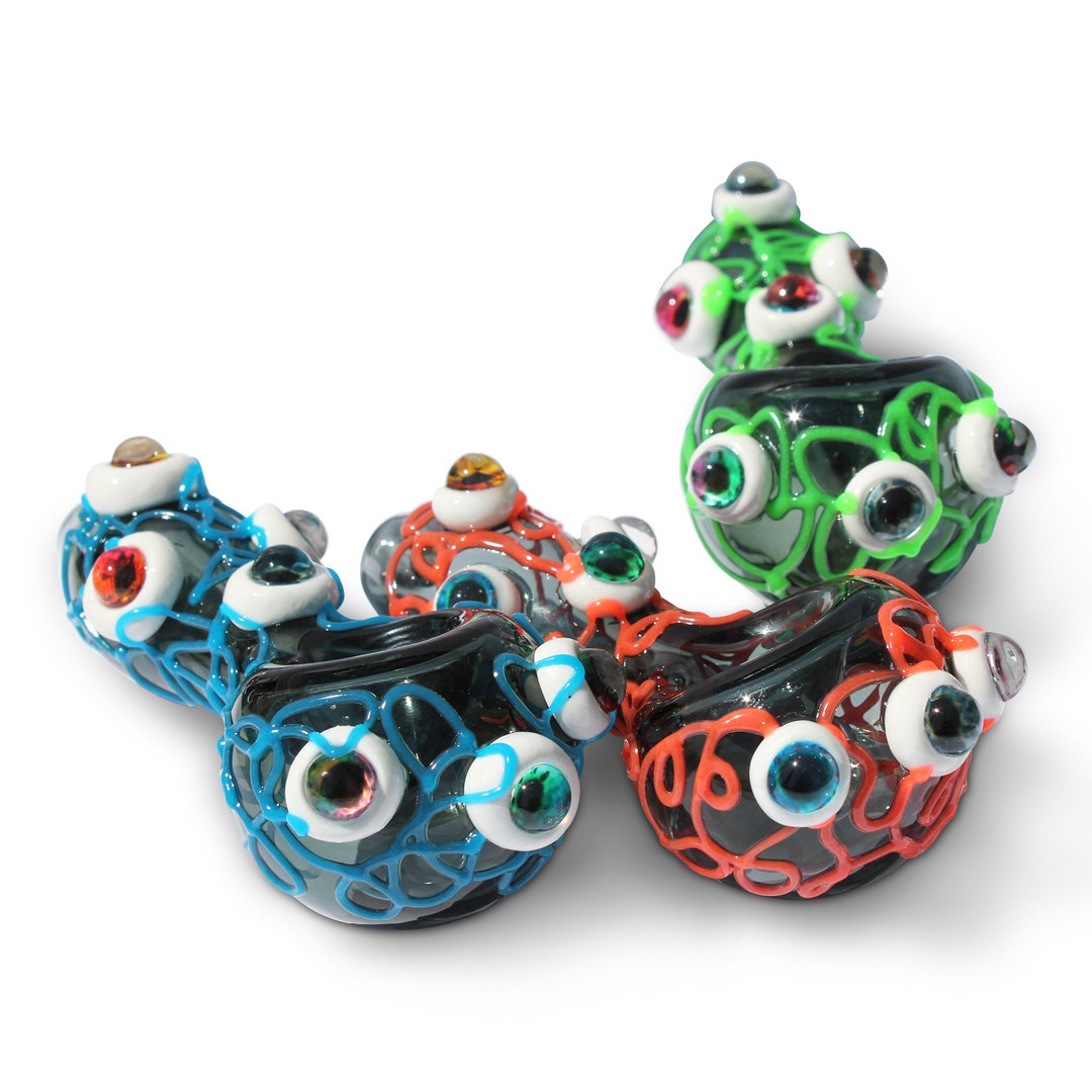 Pipe Devil Eyes Luminous Pipe Bowl Glass Pipe Monster Pipe Eye 3d Hand Pipe Bowl Pipes Glow In