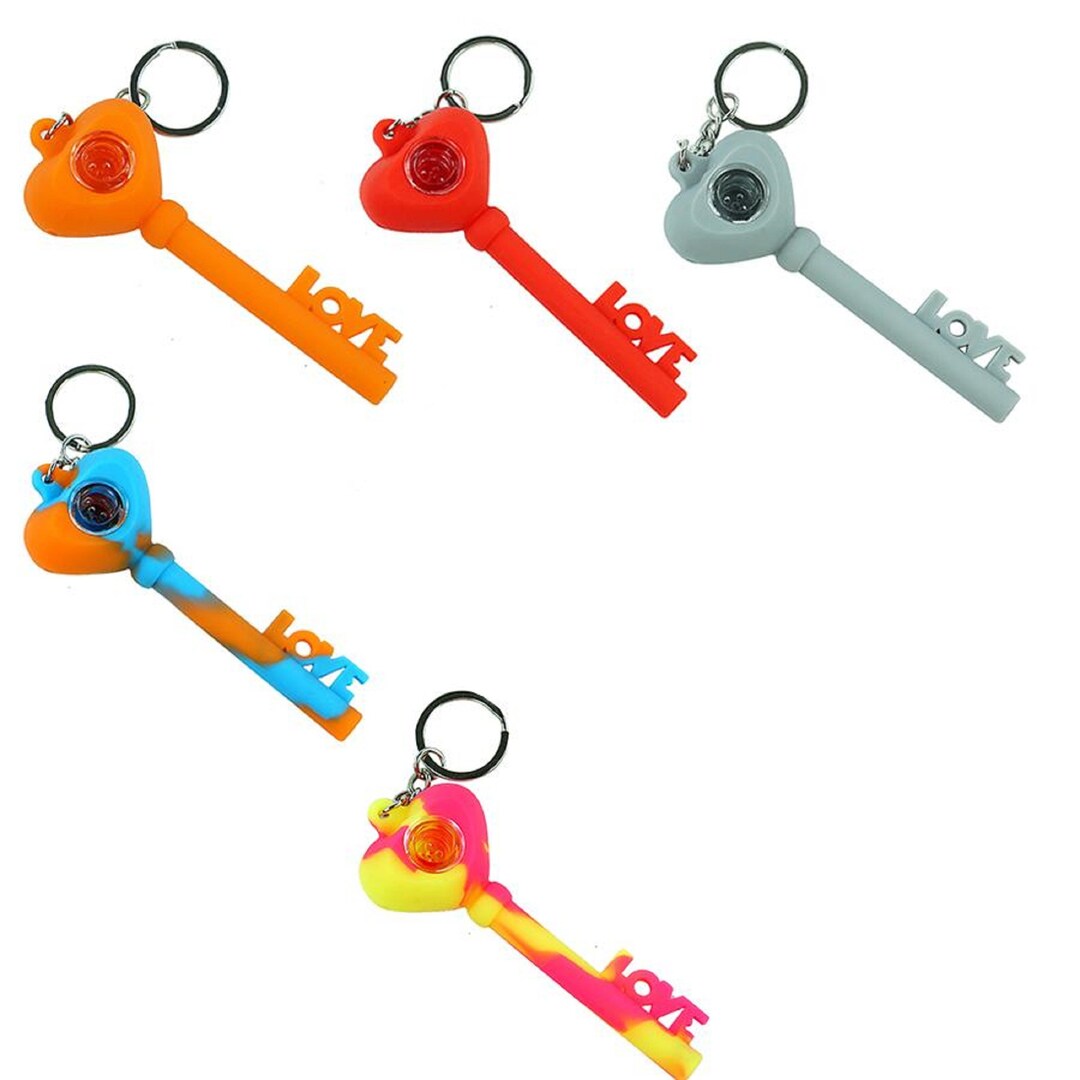 Silicone Pipe Keychain Love Heart Key Smoking Tobacco Pipe - Etsy