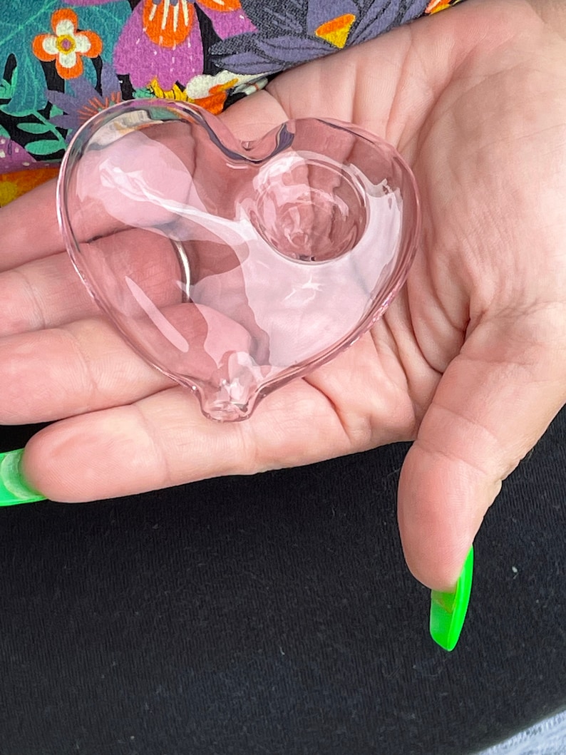 Glass Heart Pipe Girly Pipe Love Girls Gift Unique Pipe Hand - Etsy