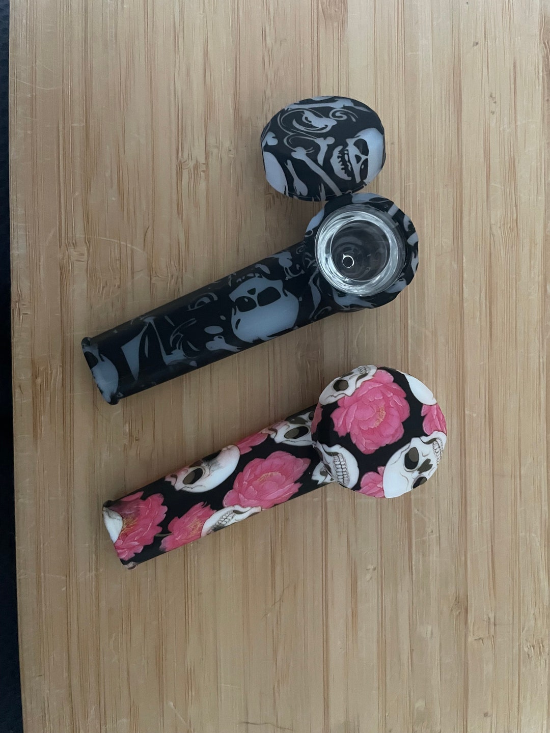 Silicone Pipe for Tobacco Silicone Bowl Pipe Skull Roses Pipe - Etsy