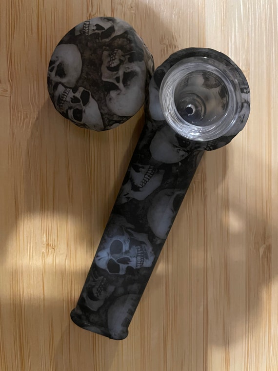 Silicone Pipe Skulls Glass Bowl W Cover - Etsy
