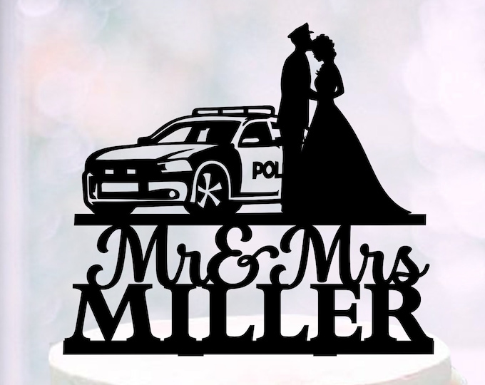 Personalized Policeman and Bride Wedding Cake Topper,police Officer ...