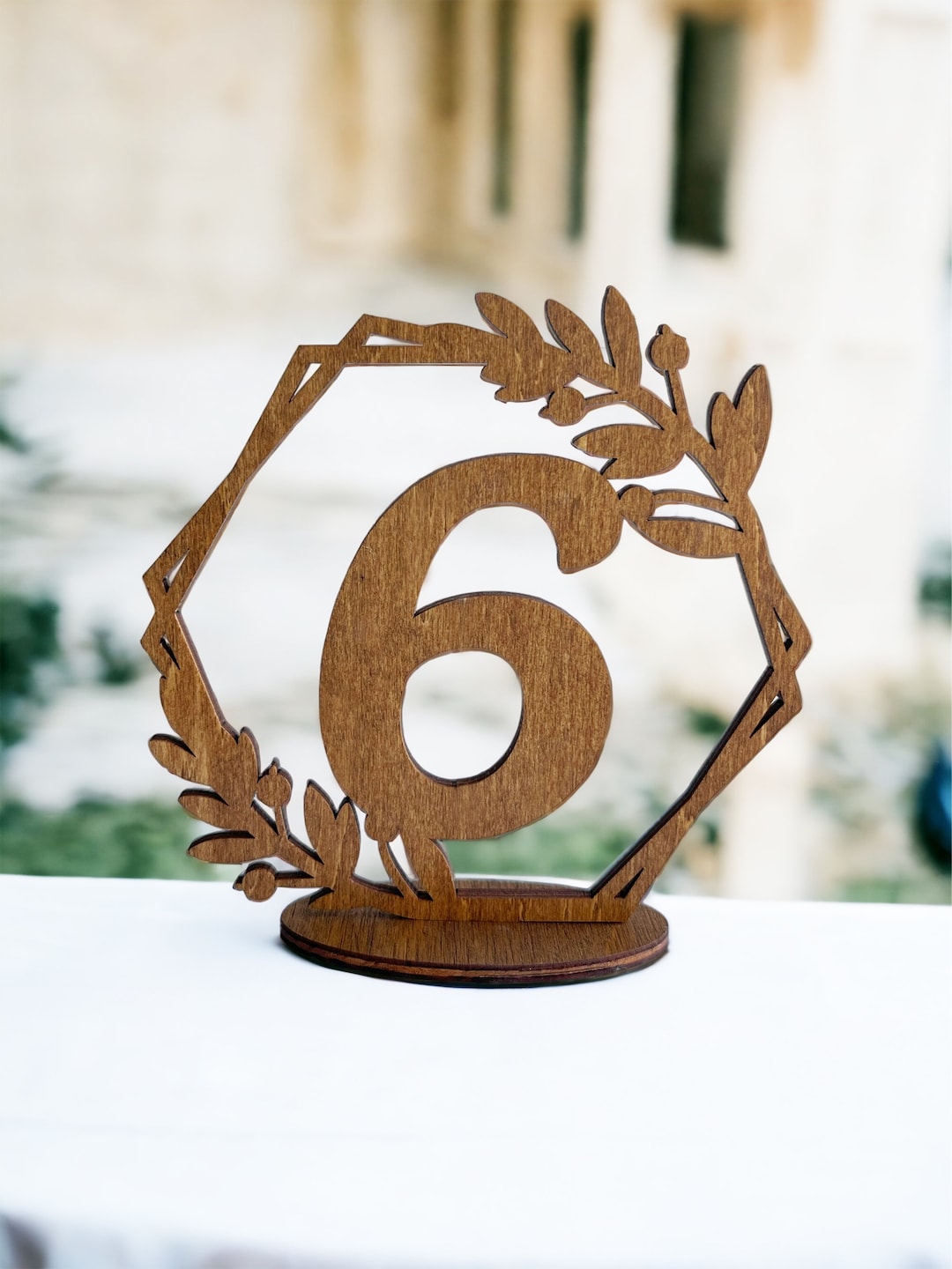 Table Numbers, Elegant Wooden Table Numbers, Hexagon Table Numbers ...