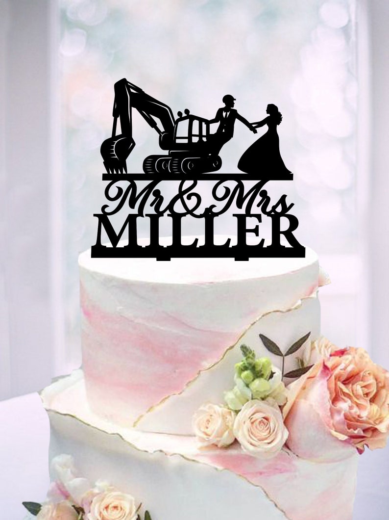 Digger Wedding Cake Topper, Cake Topper Excavator for Wedding ...