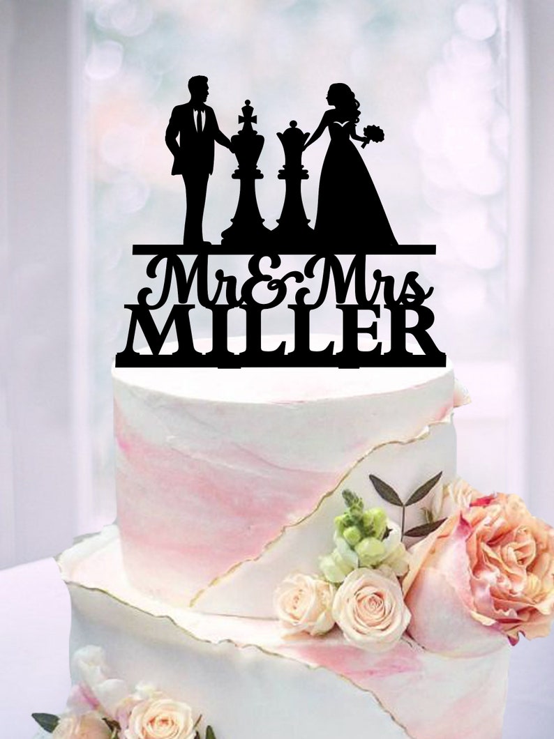 Chess Wedding Cake Topper, Chess King and Queen Wedding Topper, Chess ...