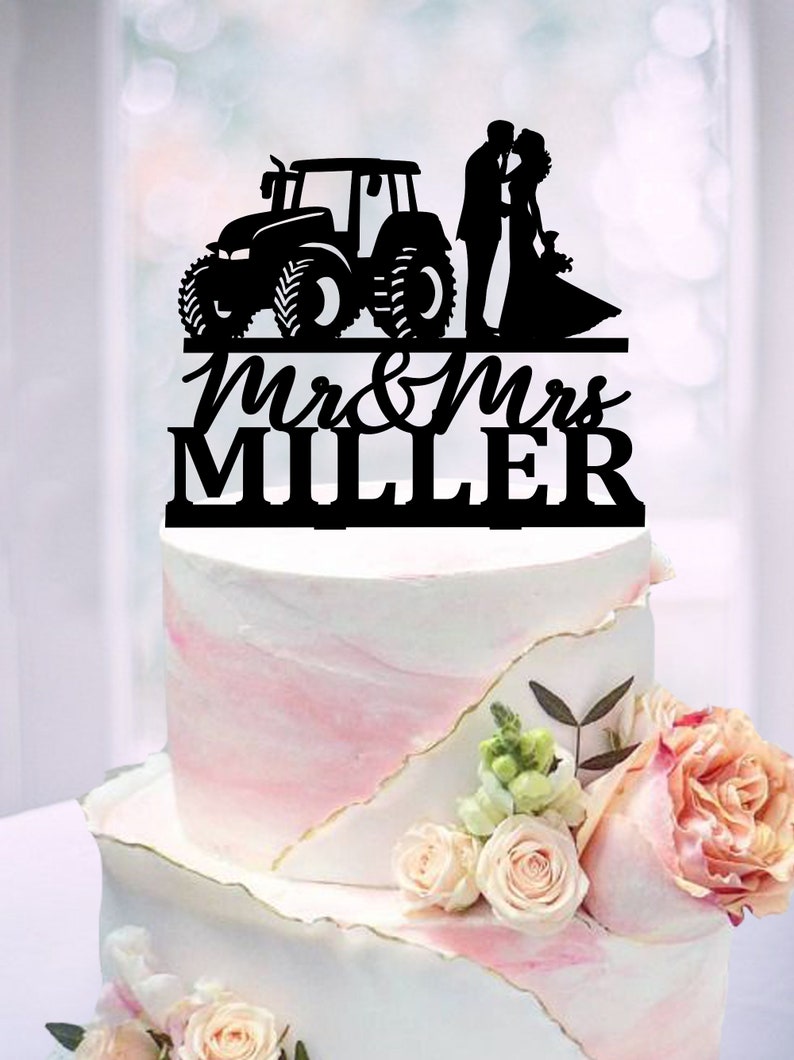Tractor Wedding Cake Toper Ranch Cake Topper With Tractor - Etsy