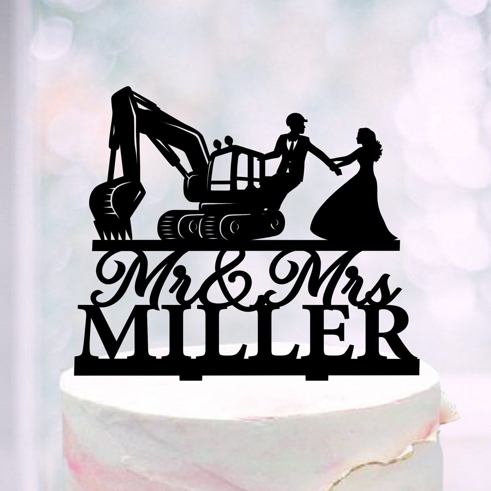 Digger Wedding Cake Topper, Cake Topper Excavator for Wedding ...