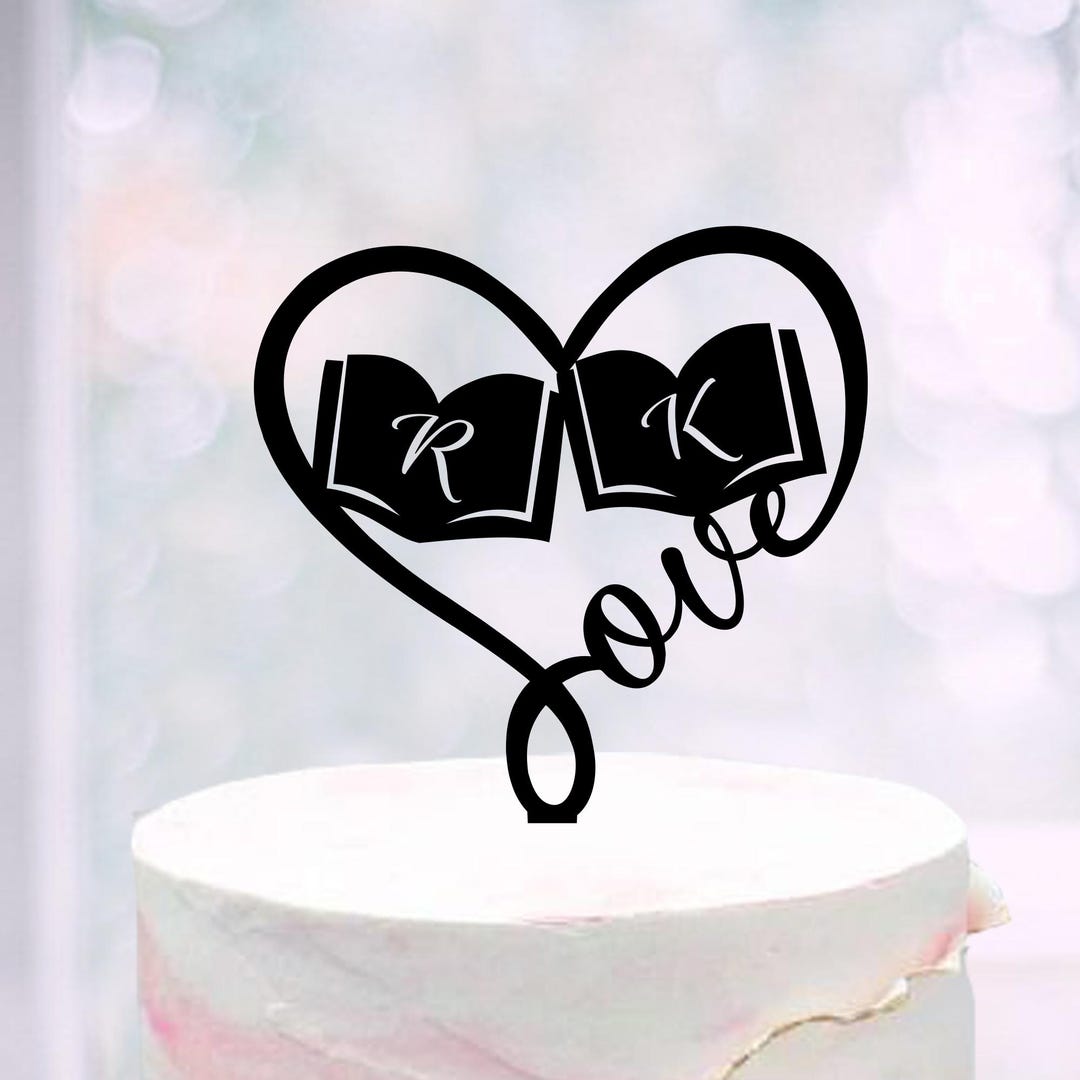 Reading Literary Wedding Cake Topper, Book Lovers Cake Topper, Unique ...