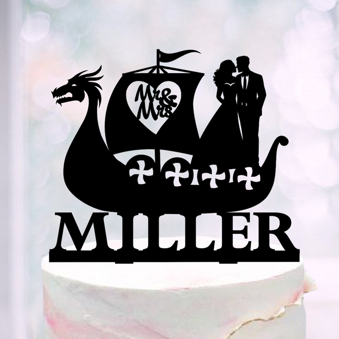 Viking Cake Topper, Cake Topper With Boat, Norse Cake Topper ...