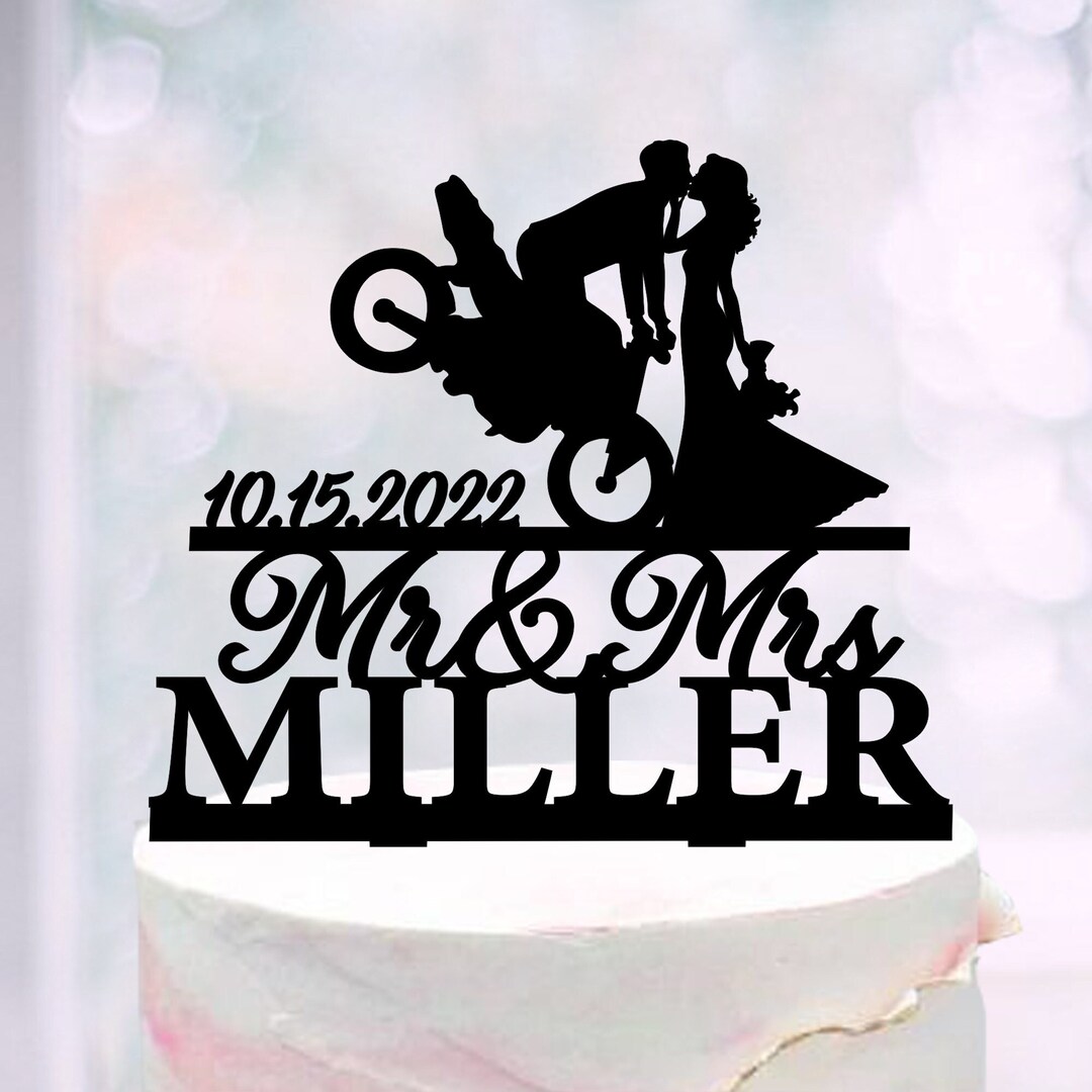 Dirt Motorcycle Wedding Cake Topper, Motorcycle Cake Toppers,motorcycle ...