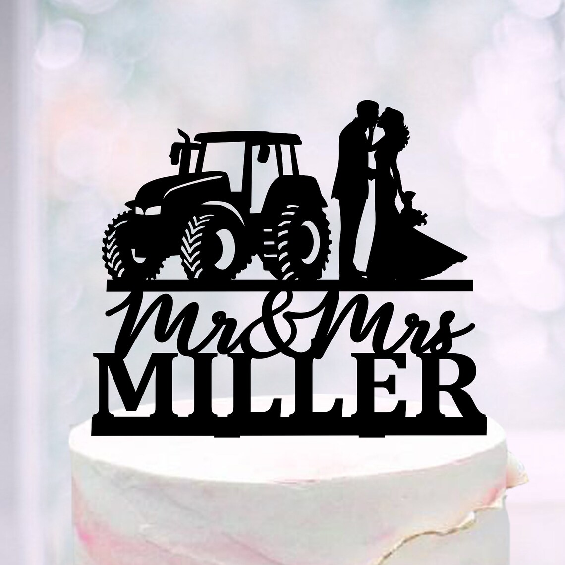 Tractor Wedding Cake Toper, Ranch Cake Topper With Tractor, Farmhouse ...