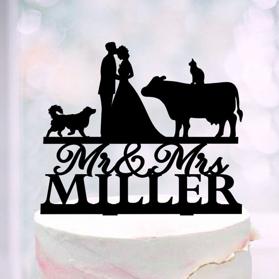 Farm Wedding Cake Topper Ranch Cake Topper Country Mr and - Etsy