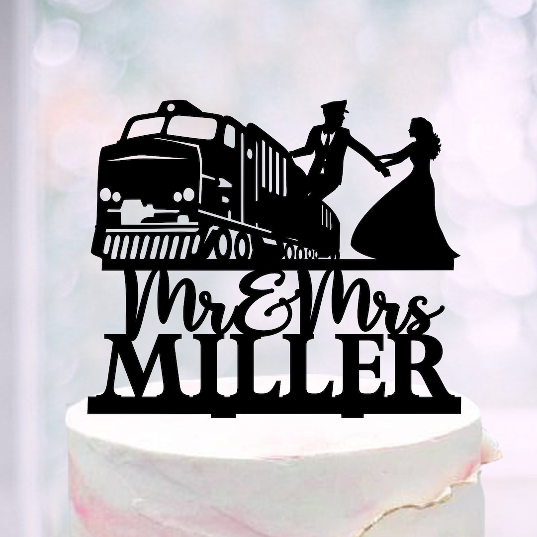 Train Cake Topper Wedding, Train Wedding Cake Topper, Train Locomotive ...