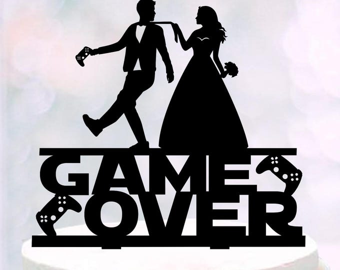 GAME OVER (or ANY Game/image) Funny Wedding Cake Topper Custom Video ...