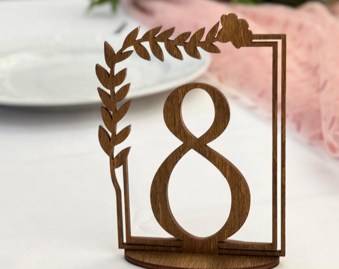 Table Numbers, Elegant Wooden Table Numbers, Hexagon Table Numbers ...