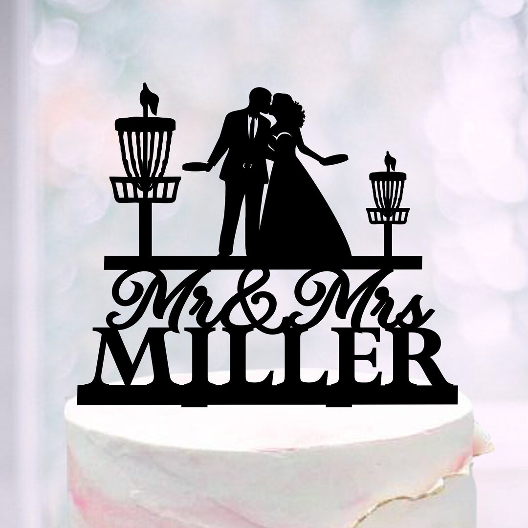 Disc Golf Wedding Cake Topper, Disc Golf Cake Topper Wedding, Frisbee ...
