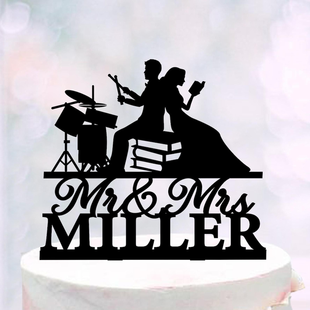 Acrylic Drummer Wedding Cake Topper Rock N Roll Wedding Decoration ...
