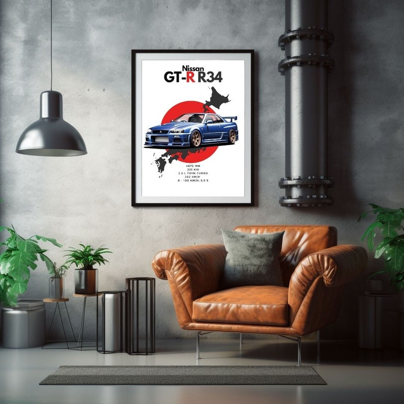 Bring Home the Nissan Skyline GTR R34 Poster Today! Nissan Skyline Gt-r ...