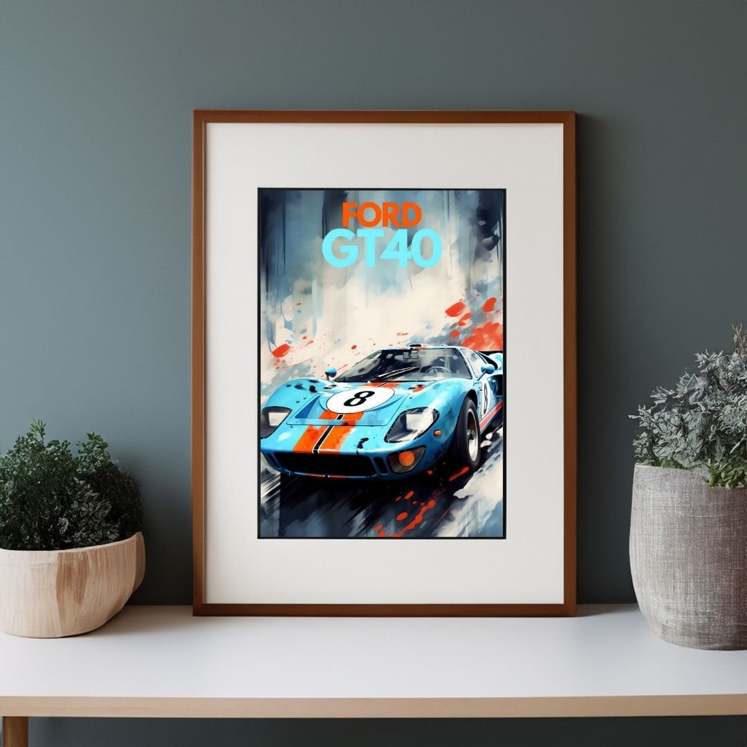 Ford GT40 Race Car Print, 1960s Le Mans Poster (digital Download) - Etsy