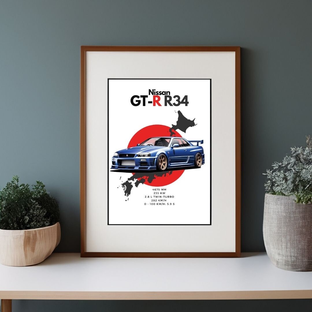 Bring Home the Nissan Skyline GTR R34 Poster Today Nissan Skyline Gt-r ...