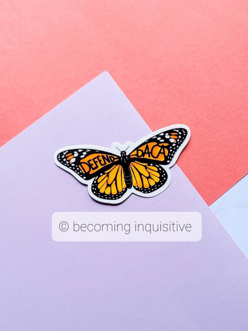 Defend DACA Butterfly Matte Waterproof Vinyl Sticker - Etsy