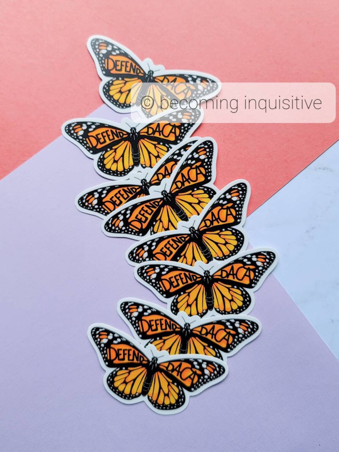 Defend DACA Butterfly Matte Waterproof Vinyl Sticker - Etsy