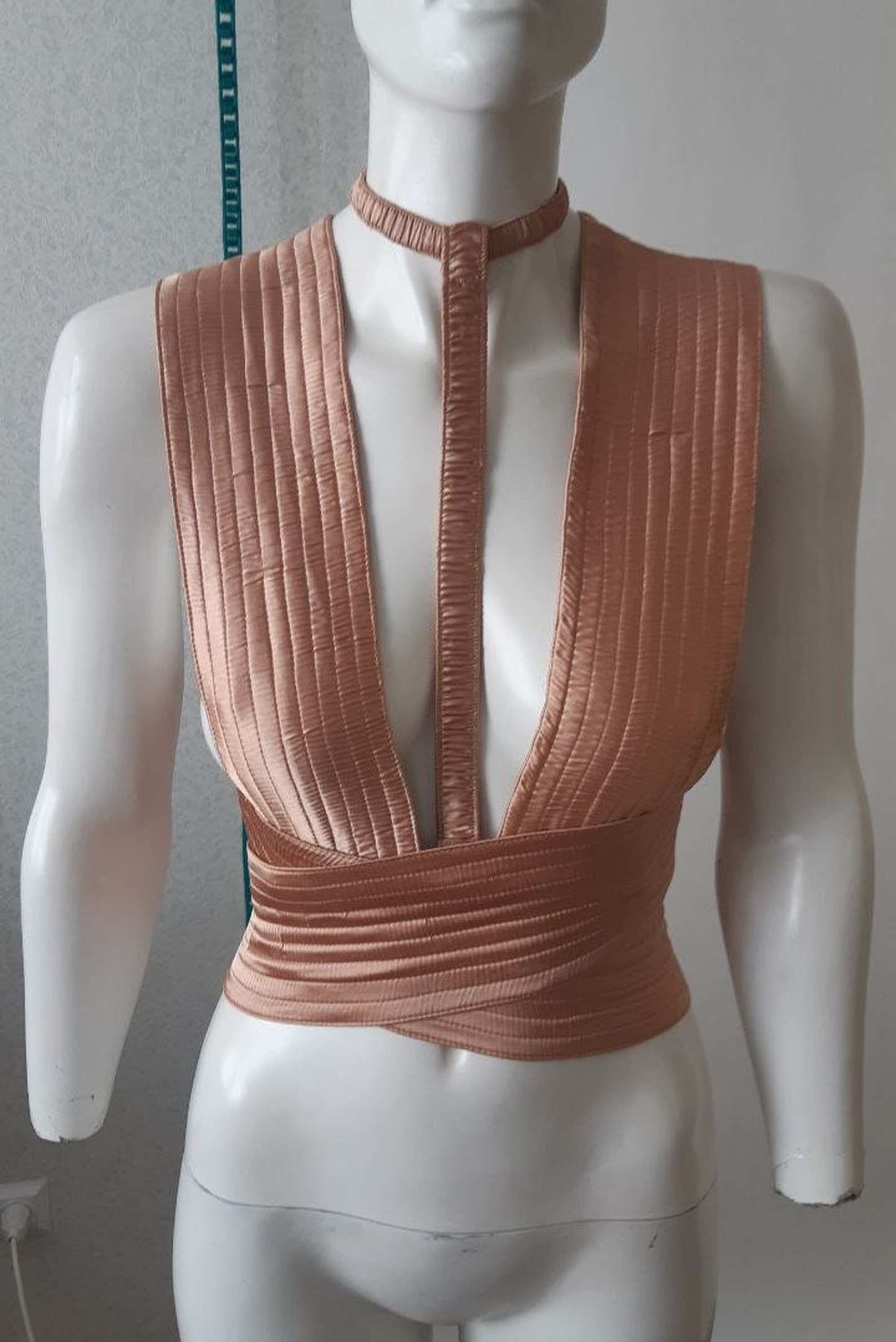 BONDAGE SATIN Garters Top / Harness Shibari Band / Silk - Etsy