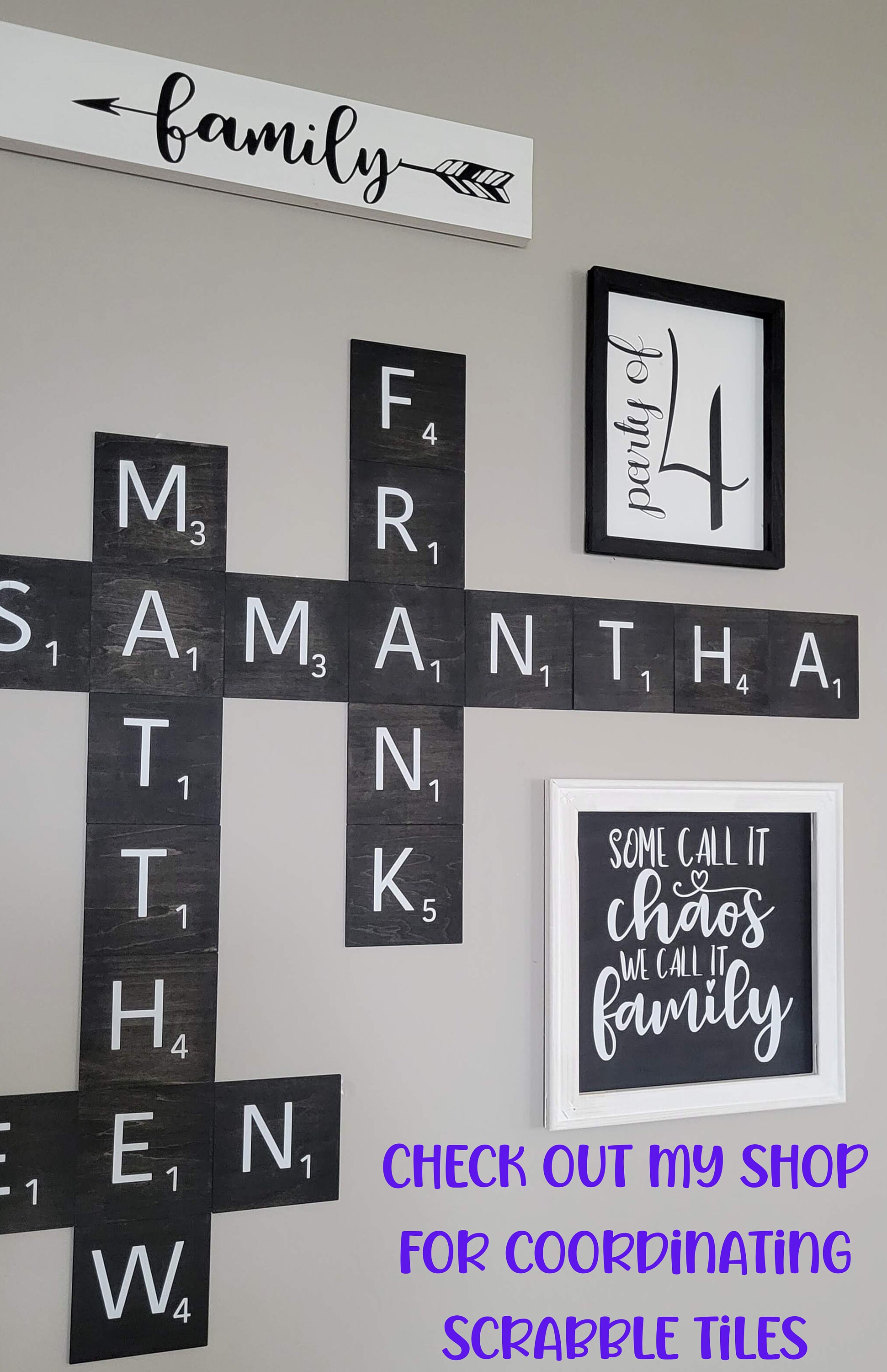 5x5 Scrabble Tile Pet Name in Paw Print - Etsy