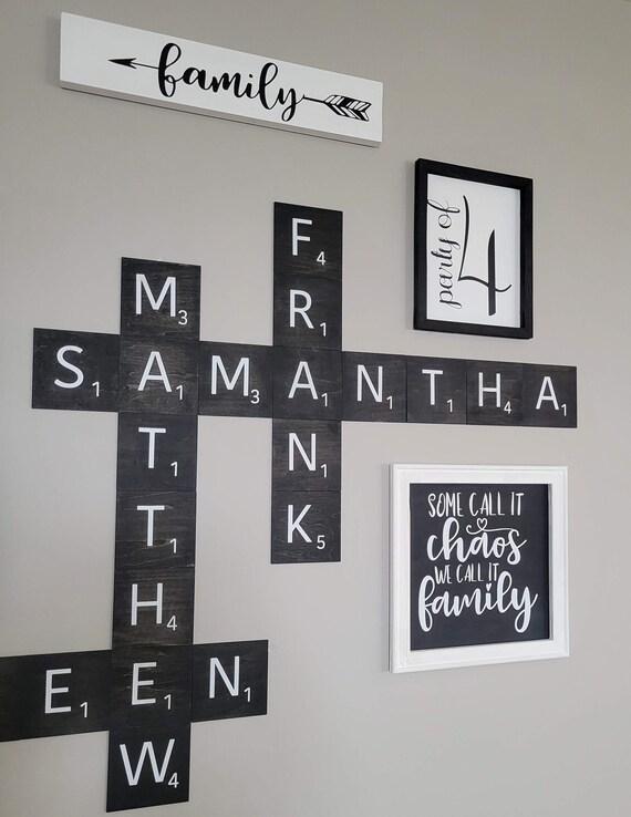 44 Scrabble Tile Wall Art Letters - Etsy