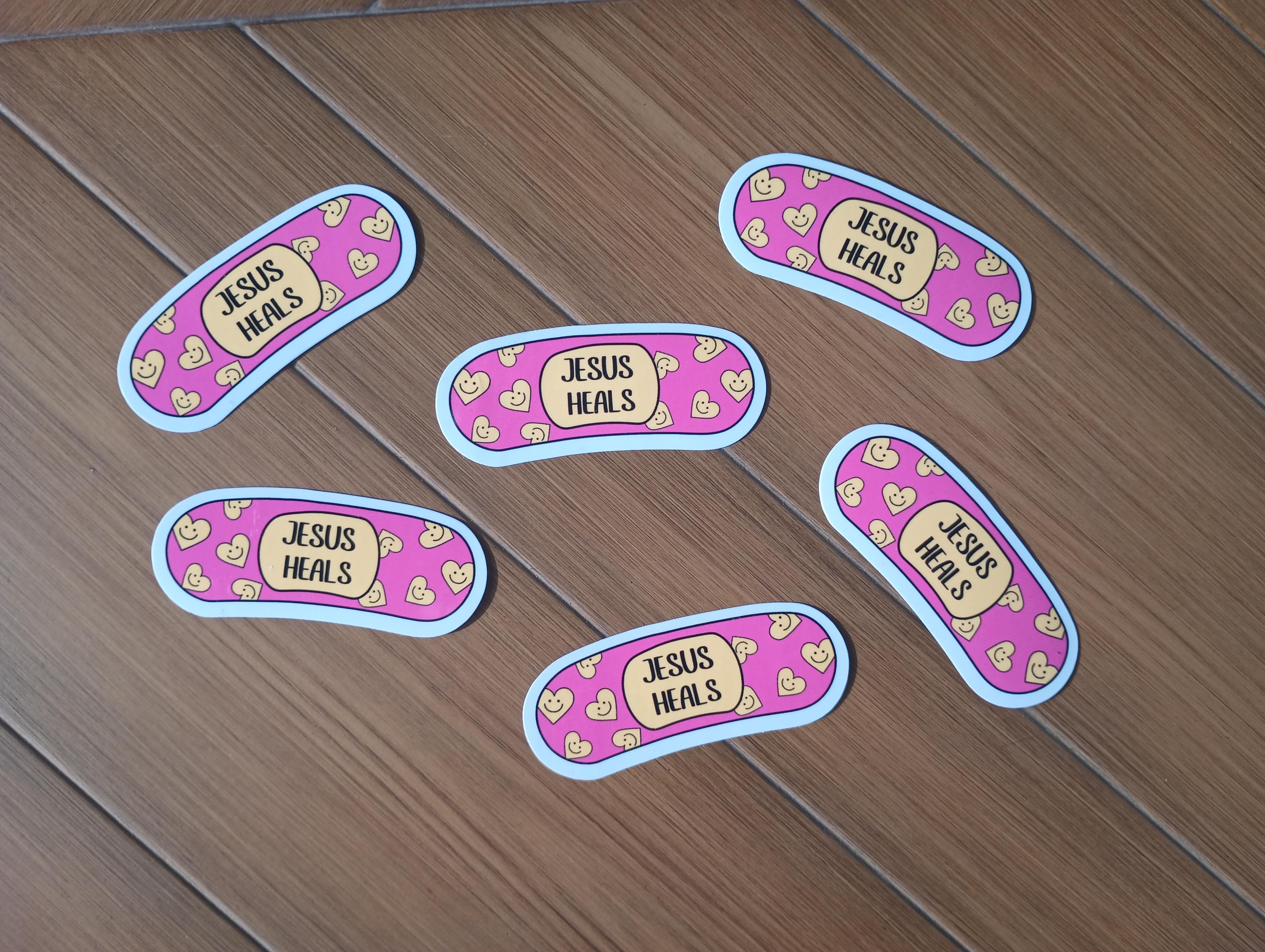 Jesus Heals Sticker – Faith Bandage Design, Christian Healing Decal ...