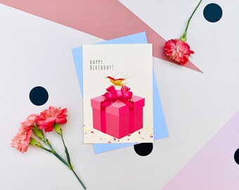 Shrimp Birthday Card - Etsy UK