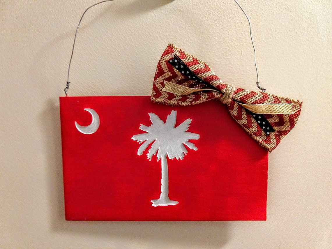 Wooden SC State Flag With Citadel Colors - Etsy