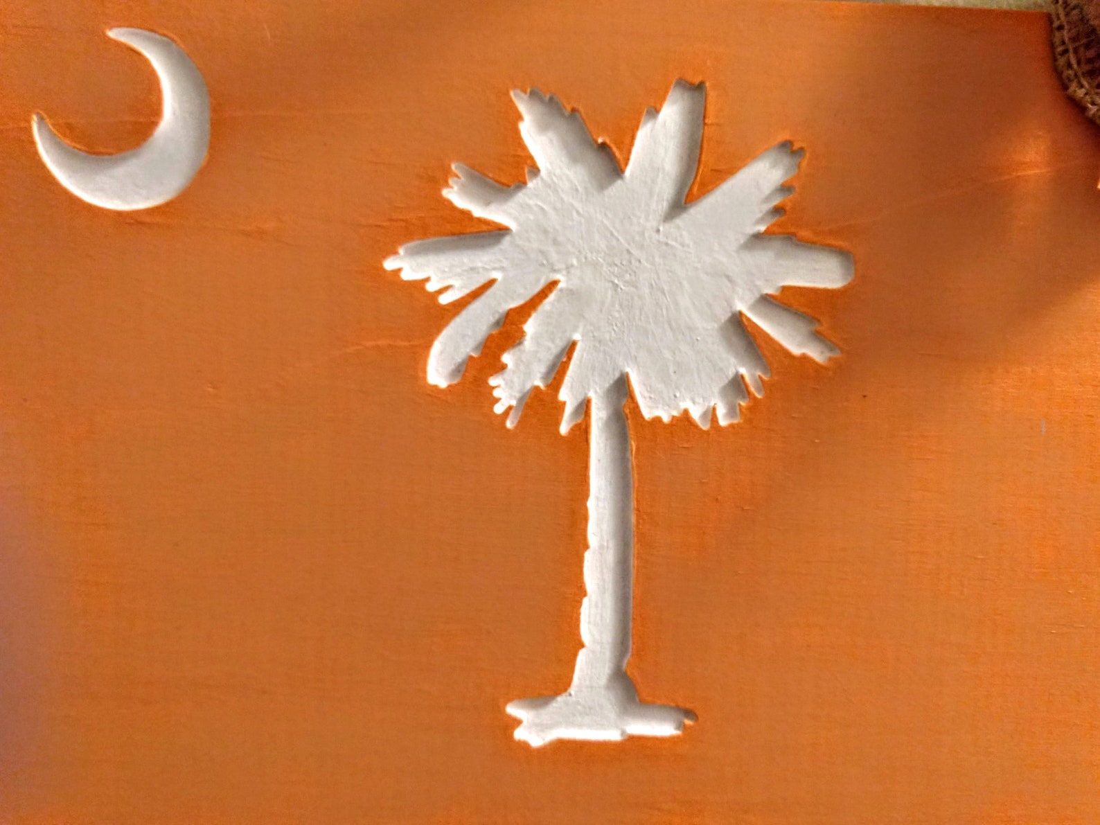 Clemson Colored Wooden Hanging SC State Flag - Etsy
