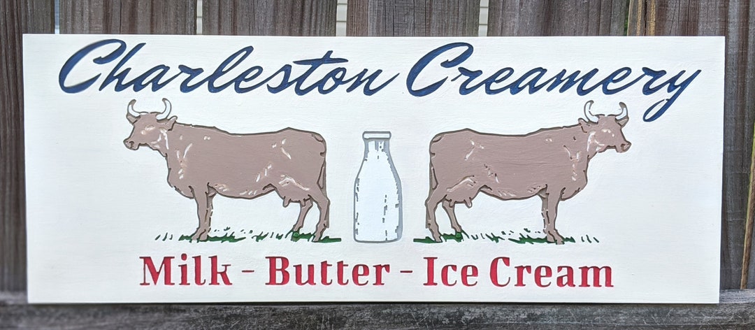 Custom Carved Creamery Sign - Etsy