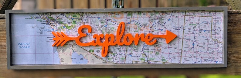 Wooden Map Sign | Etsy