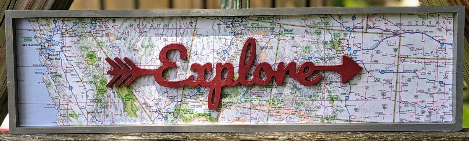 Wooden Map Sign | Etsy