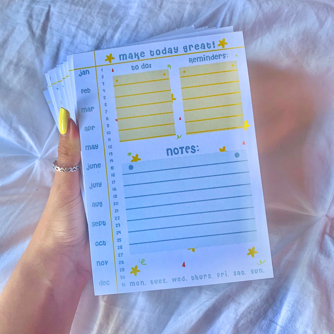 Daily Notepad Kawaii Aesthetic Colorful Journaling | Etsy