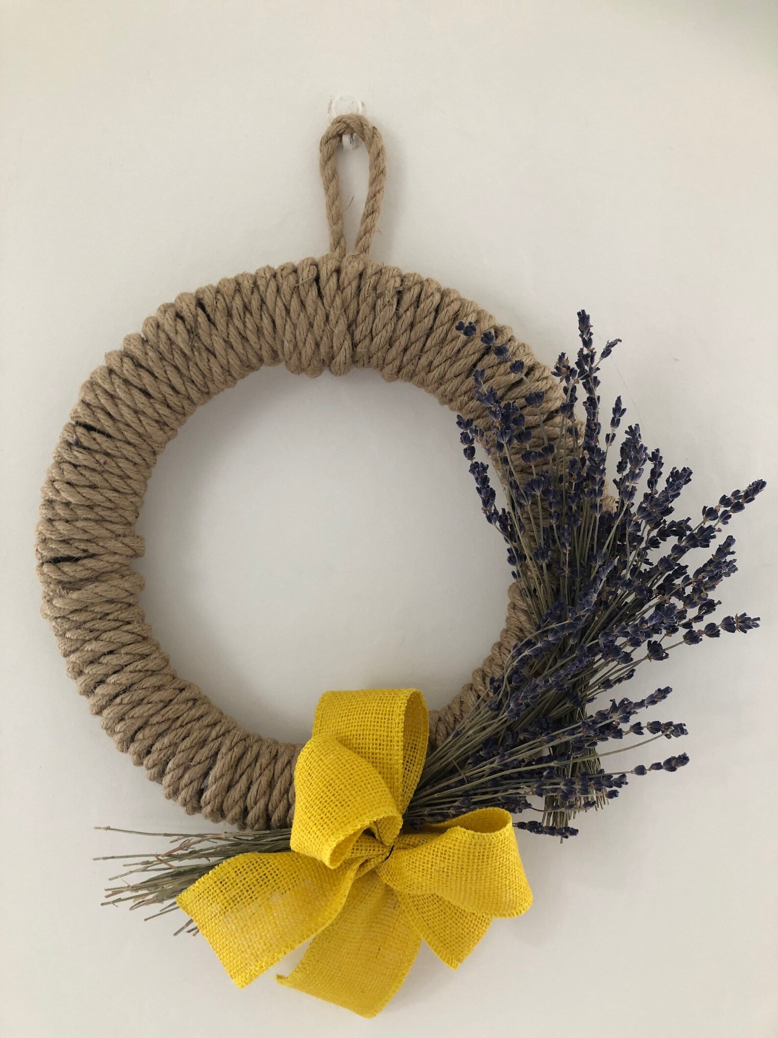 Handmade Nautical Style Rope Wreath with Lavender and Ribbon | Etsy