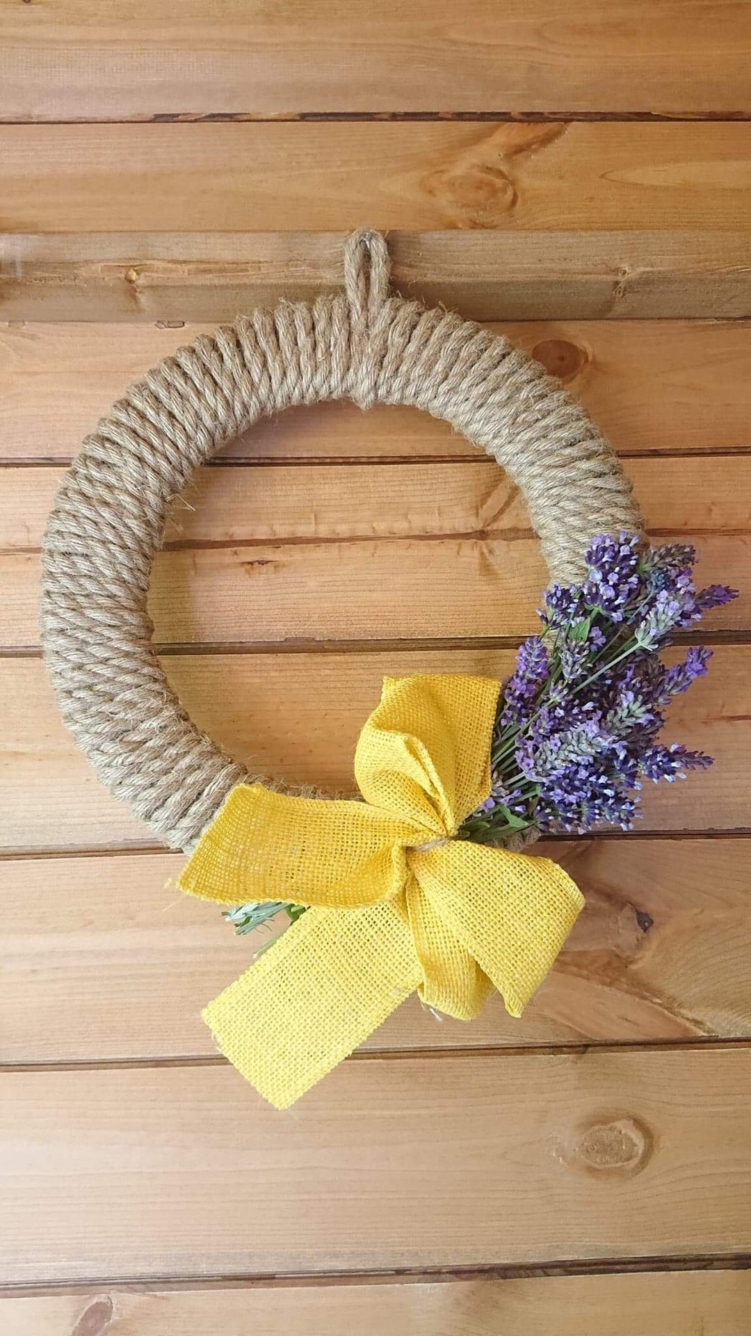 Nautical Flower Rope Wreath With Lavender and Ribbon - Etsy