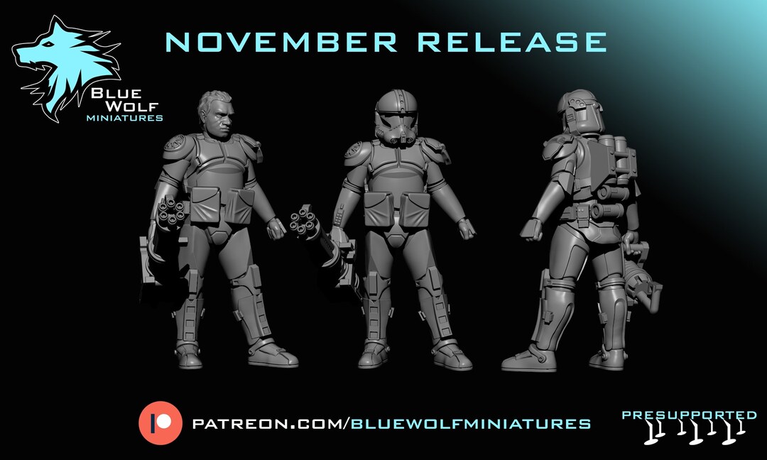 Blue Wolf Miniatures: Clone Gunner - Etsy