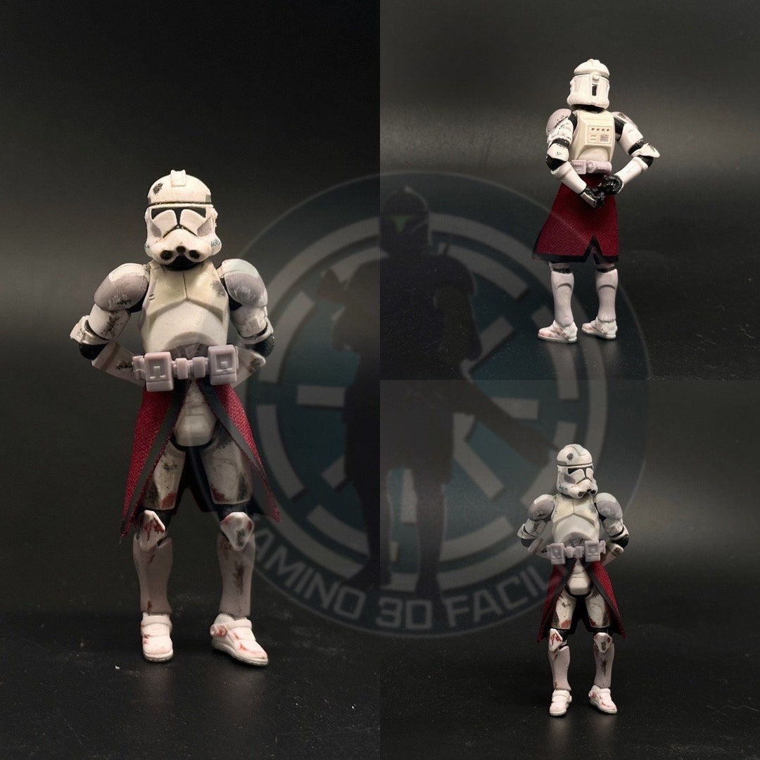 1:18 Custom Realistic Dark Red and Black Kama for Clone Trooper 3.75 ...