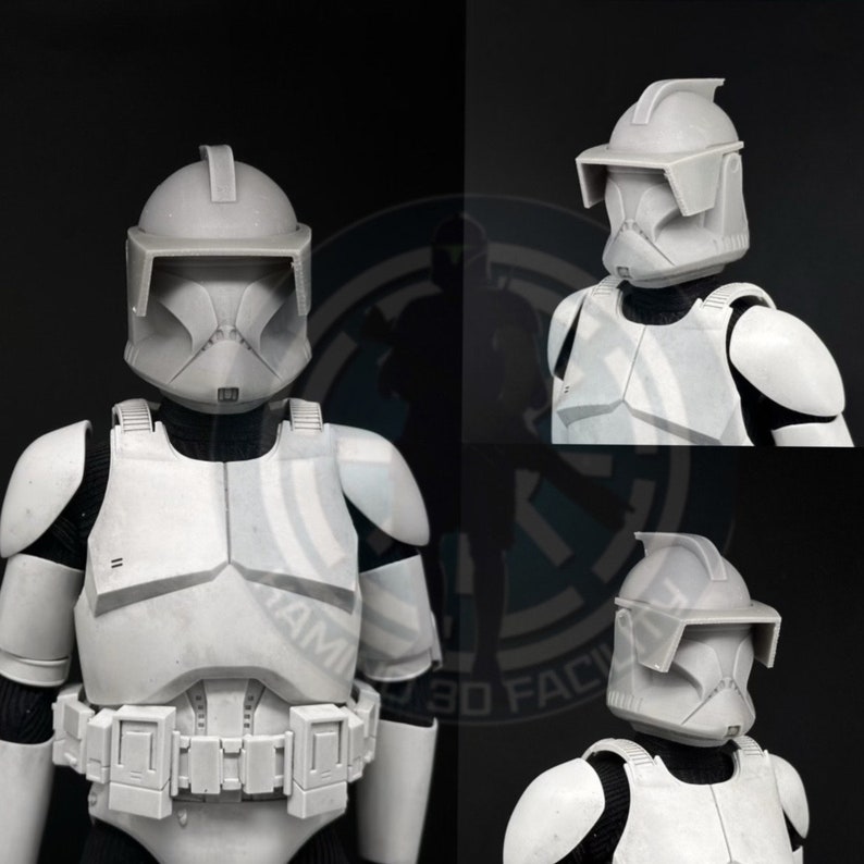 1:6 HT Phase One Captain Lock Clone Trooper Helmet for Custom 12in ...