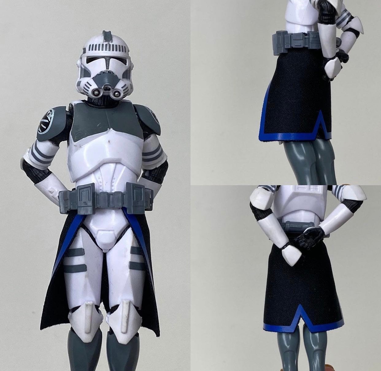 1:12 Realistic Black and Blue Kama for Clone Trooper Black Series 6inch ...
