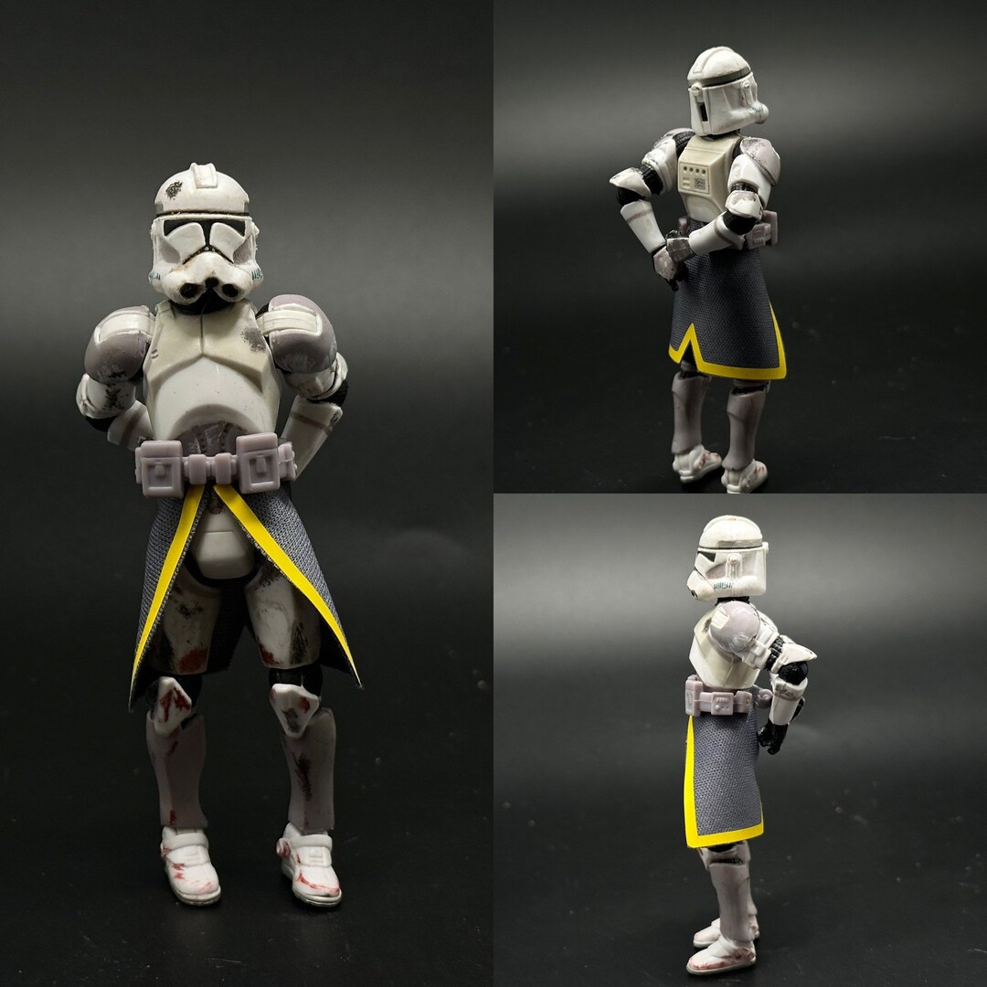1:18 Custom Realistic Grey and Yellow Kama for Clone Trooper 3.75 ...