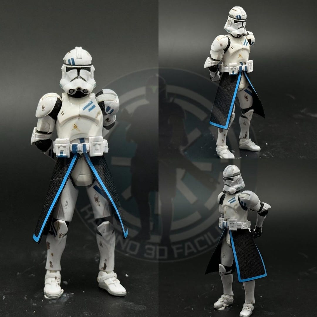 1:18 Custom Black and Light Blue Kama for Clone Trooper 3.75 Inches - Etsy