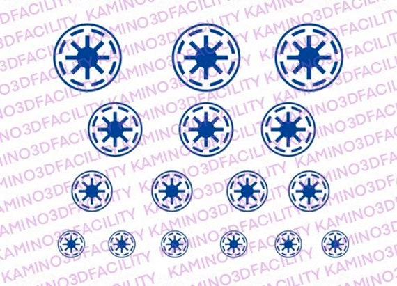 1:6 Blue Galactic Republic Logo Waterslide Decals - Etsy