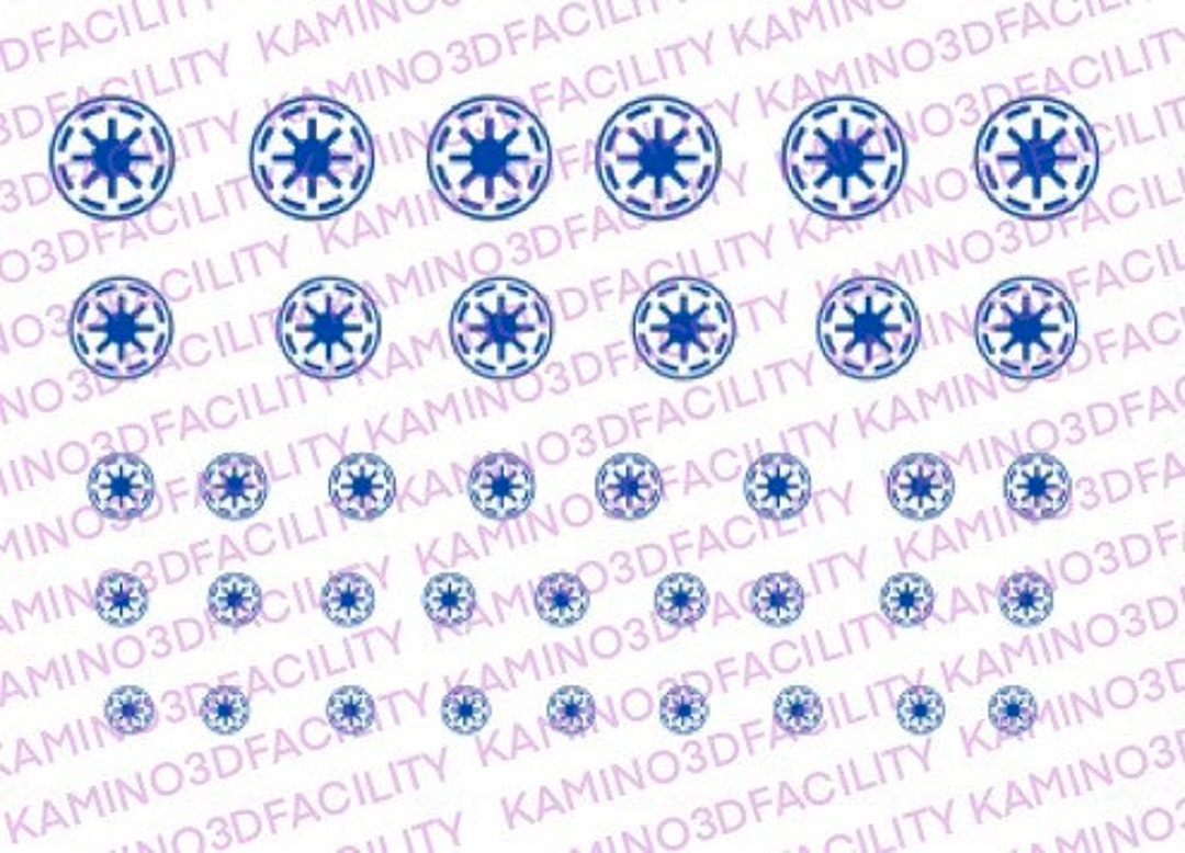 1:12 Blue Galactic Republic Logo Waterslide Decals for Black Series ...